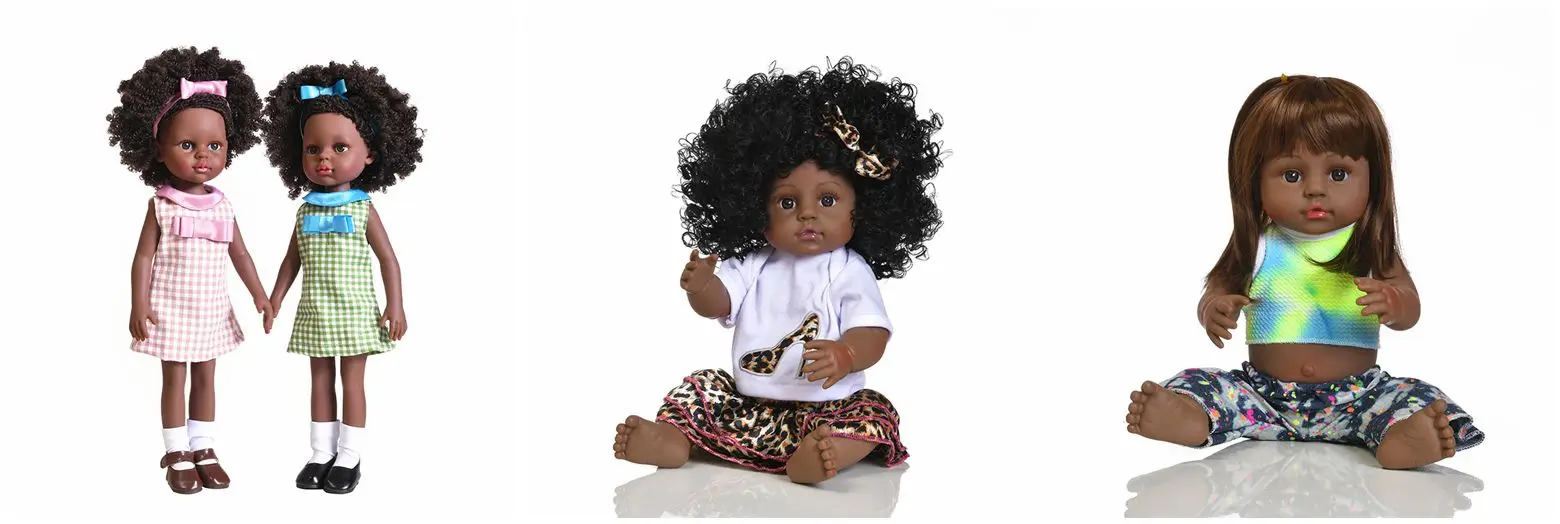 Black Reborn Doll Afro Hair 35 Cm - Perfect for Play!