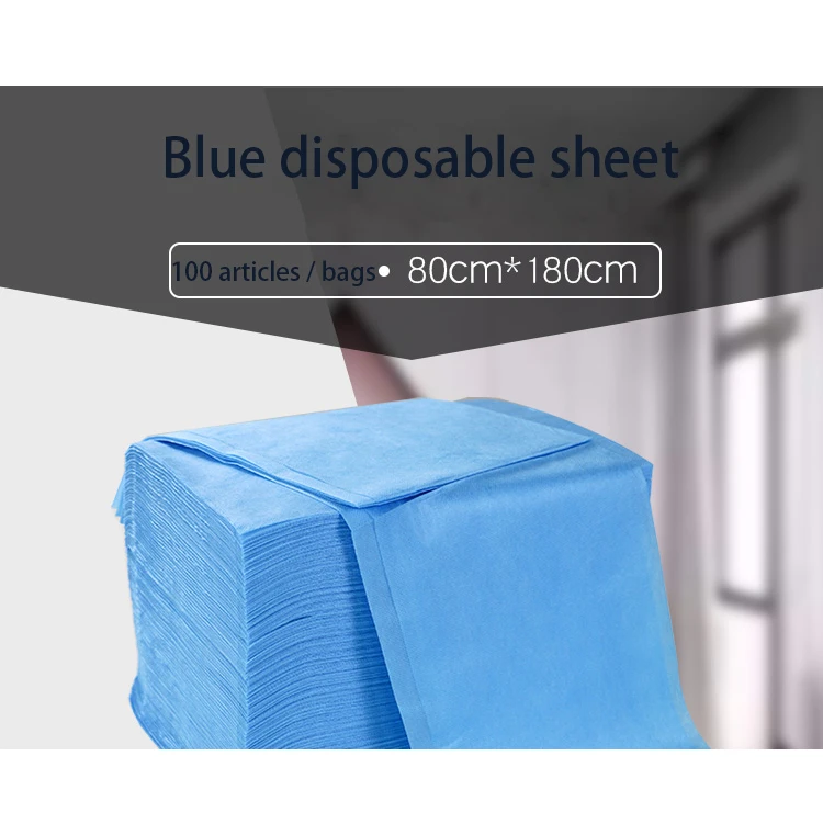 100 Disposable Sheets Per Pack Blue Medical Massage Travel Non-woven ...