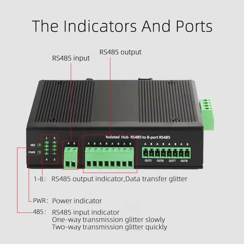 Industrial 1 In 4 Out RS-485 HUB Distributor Splitter High Speed ...