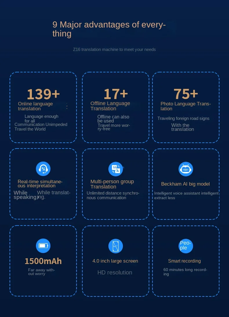 VORMOR Portable AI Voice Translator - 139 Languages