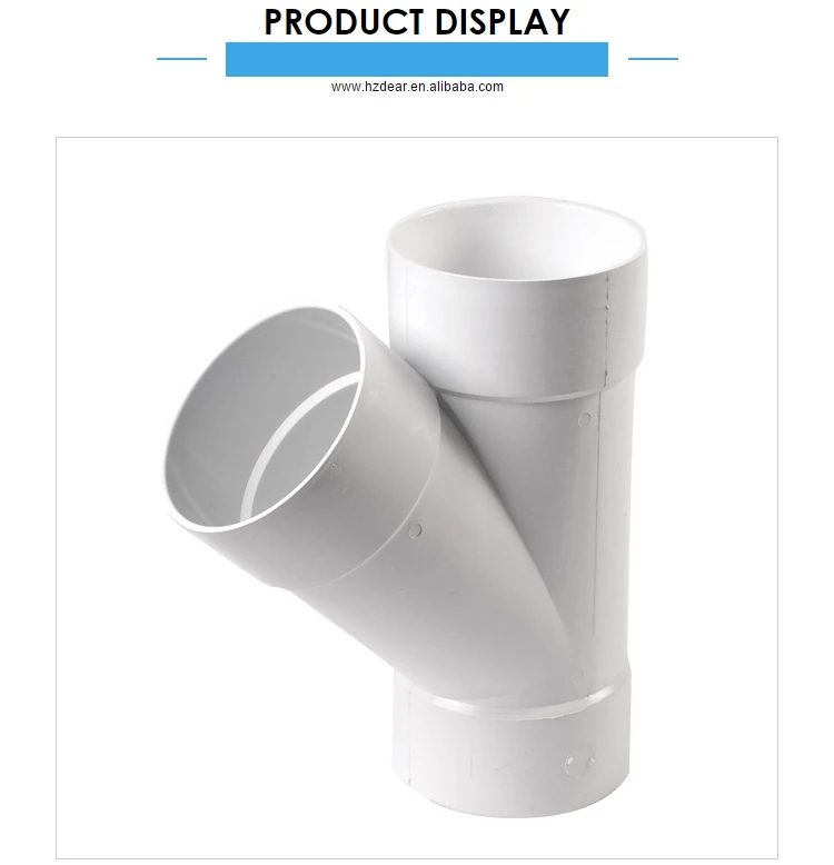 Cheap Custom Made Injection Molded Plastic 45 Degree Y Branch Pipe ...