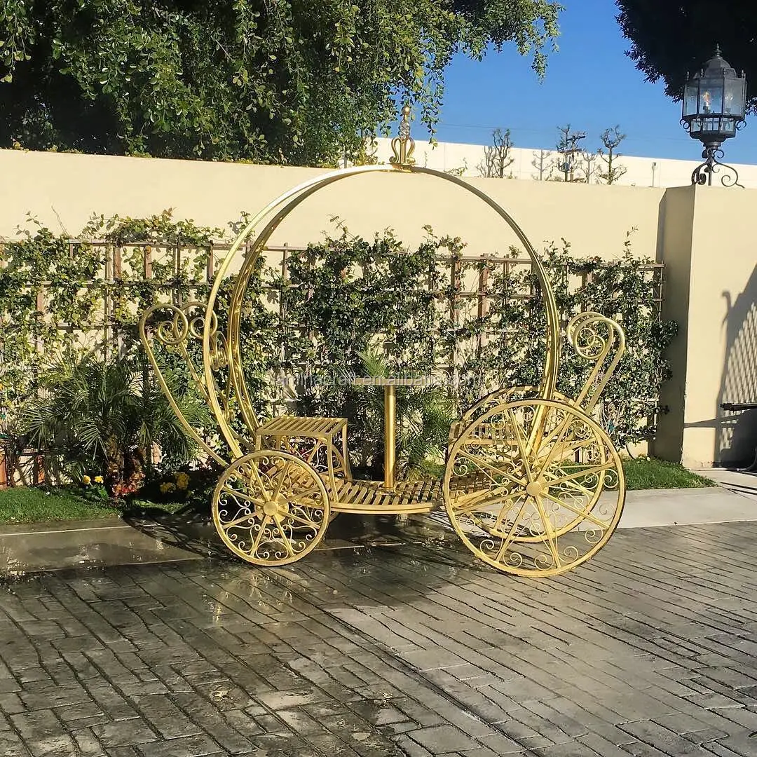 Amina Craft Outdoor Metal Flower Cart Wheels Decorative Cart White Gift ...