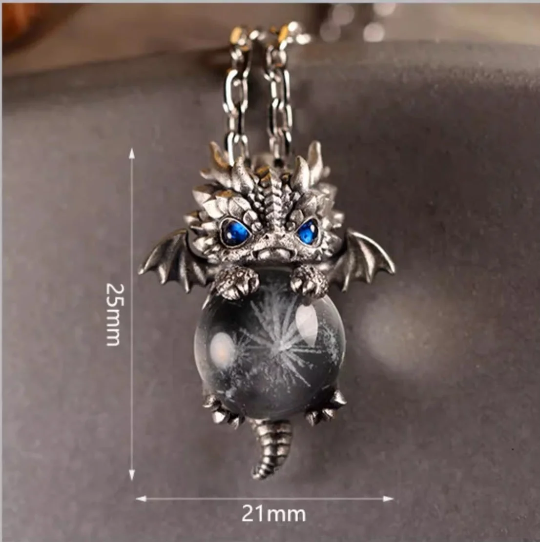 BOCAI Vintage Exquisite S925 Silver Pendant Cute Loong Design for Men ...