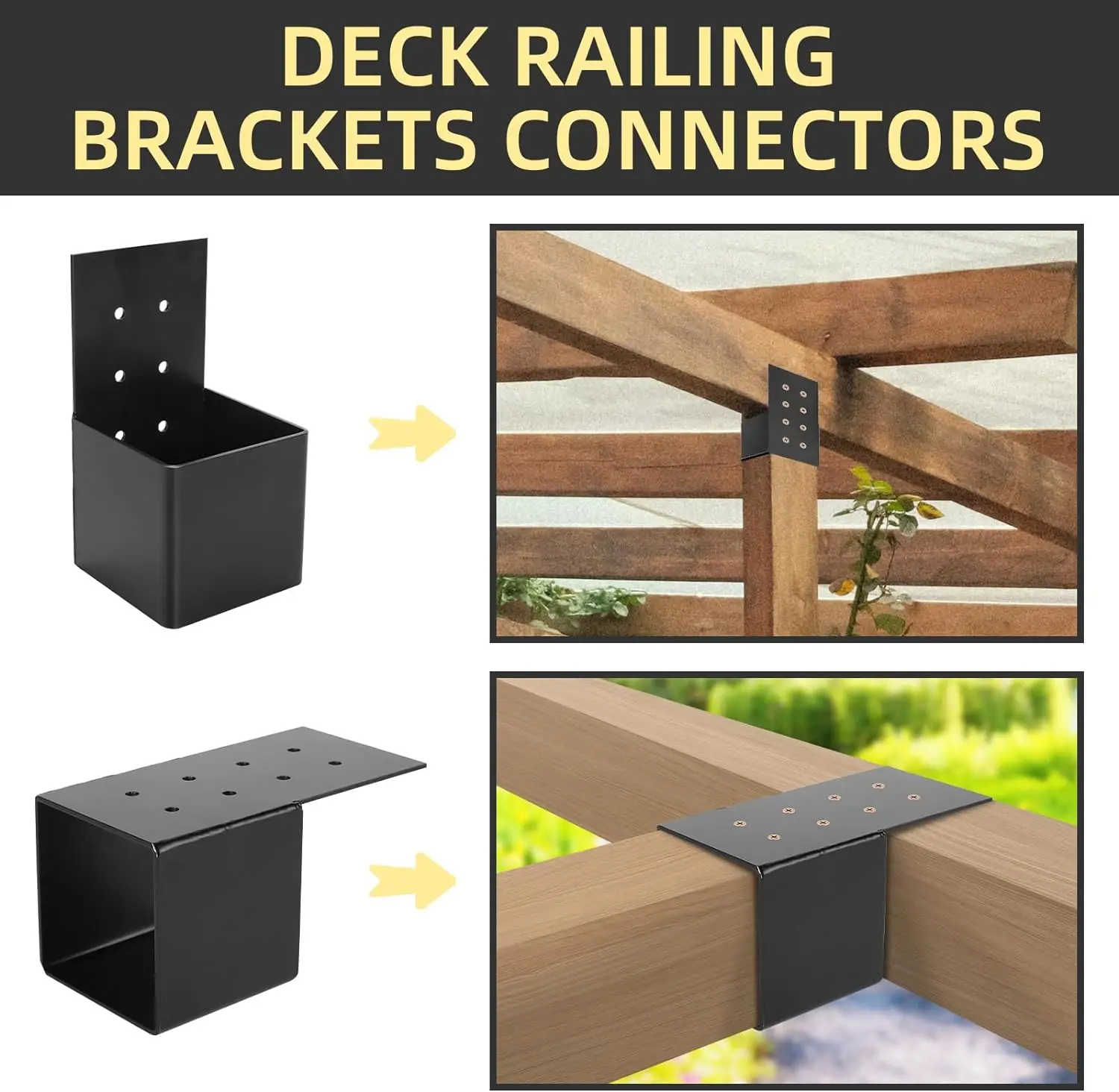 Pergola Brackets - Durable Wall Mount Kit for 4x4 Posts