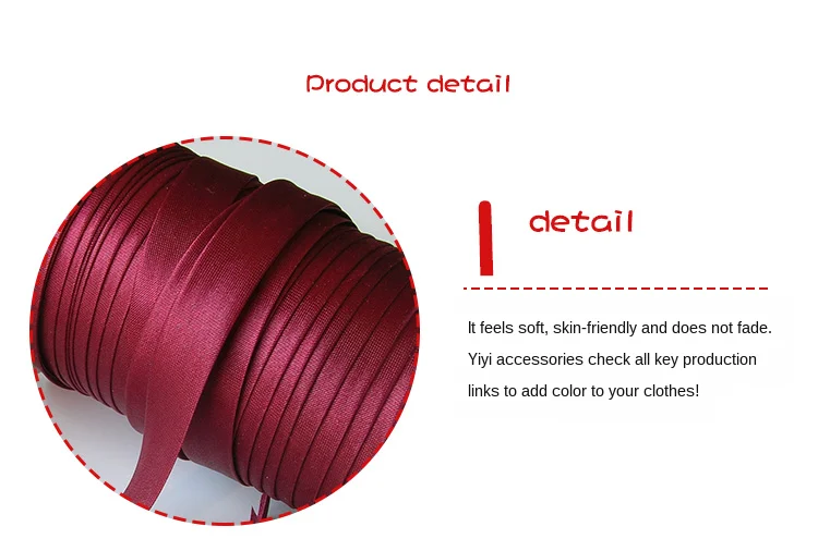100% Polyester Double Fold Satin Bias Binding Tape for Sewing