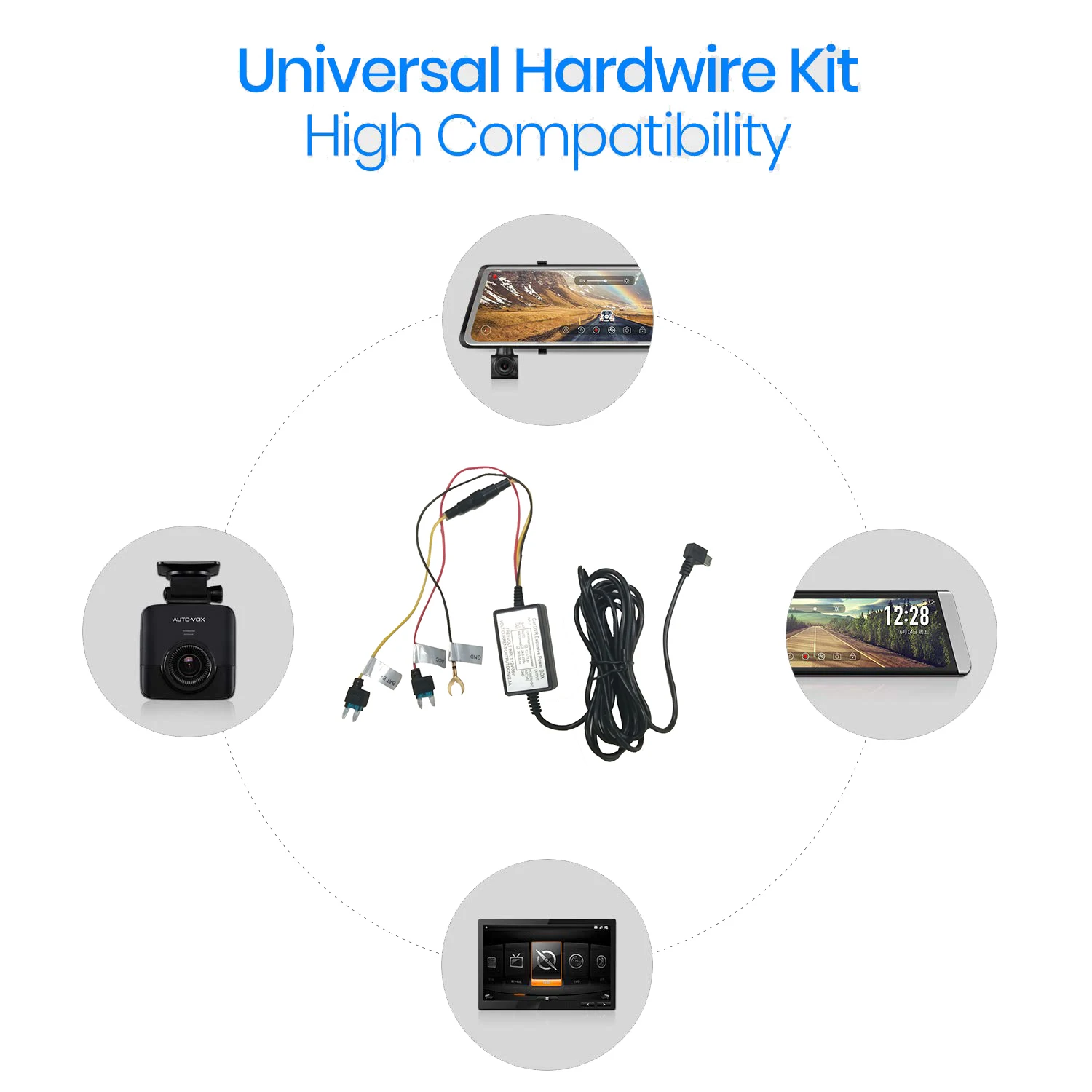 100pcs 12v 36v 2a Universal Hardwire Kit High Compatibility Car Dvr ...