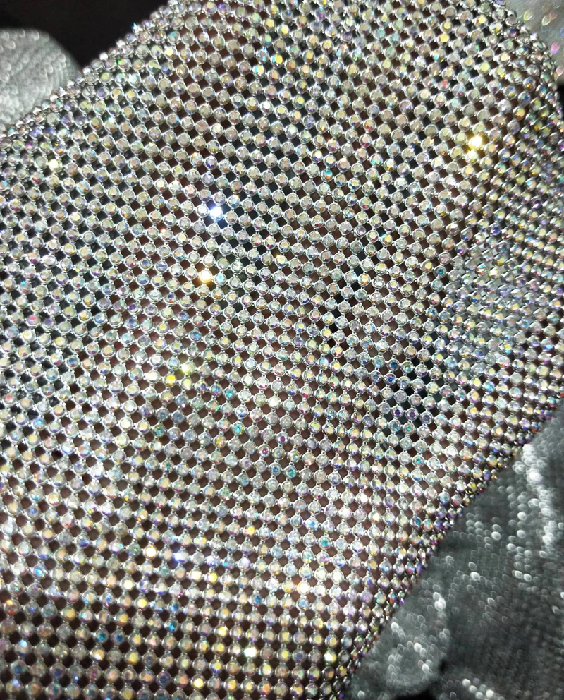 Wholesale Metal Crystal Mesh Rhinestone Fabric Sheet For Clothes - Buy ...