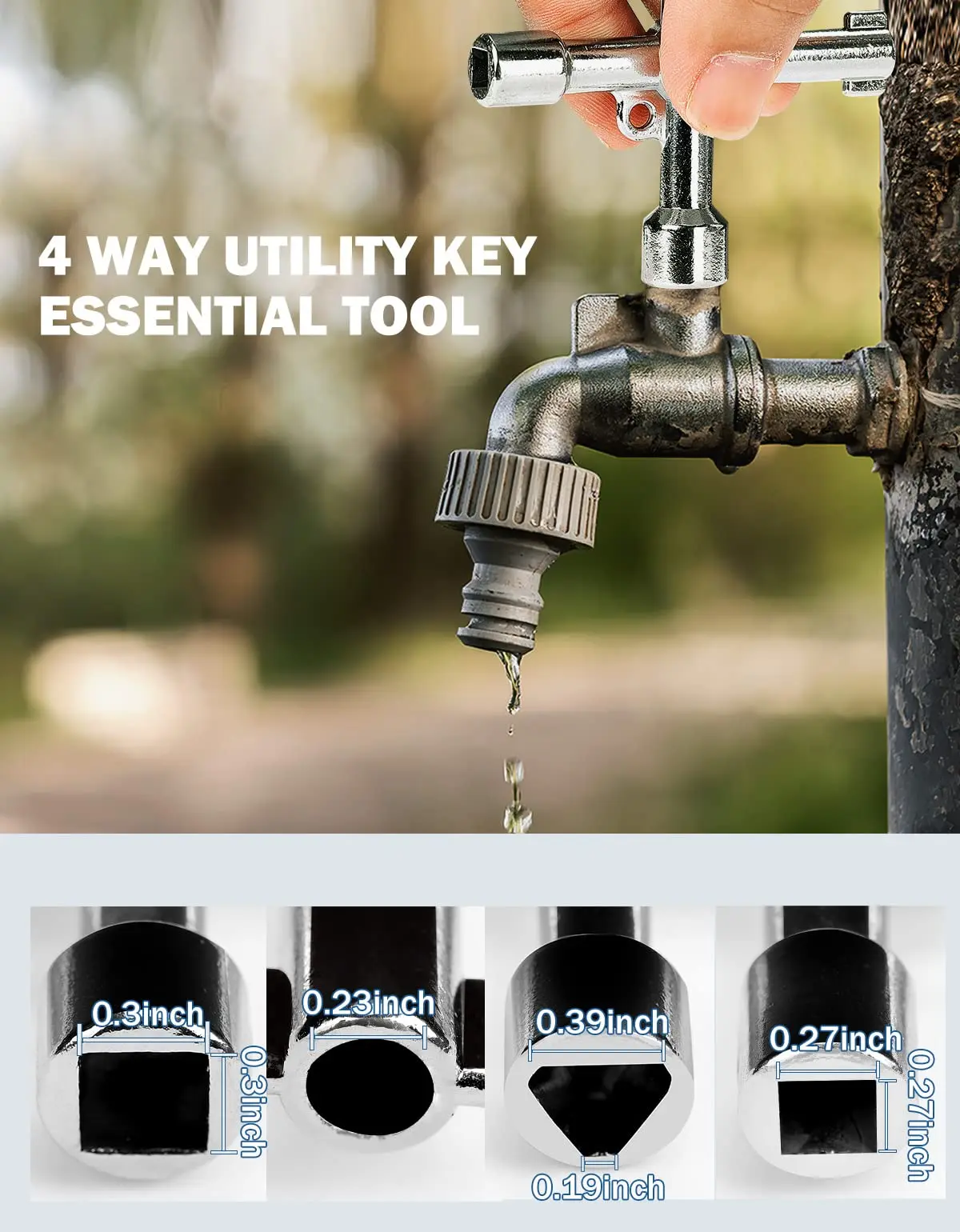 12 Inch T-handle Water Valve Key For Water Meter Multifunctional Faucet ...