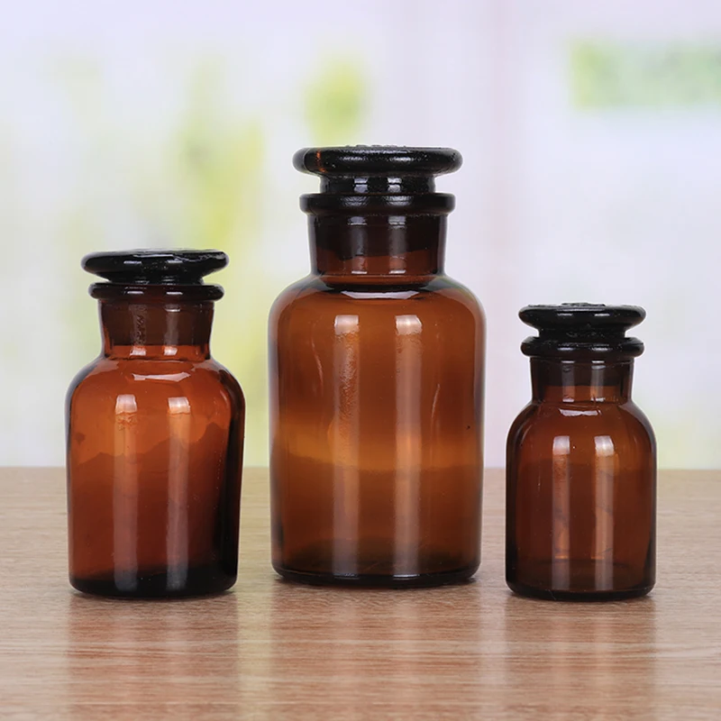 Laboratory Amber Glass Vial Reagent Narrow Mouth Bottles For Lab ...