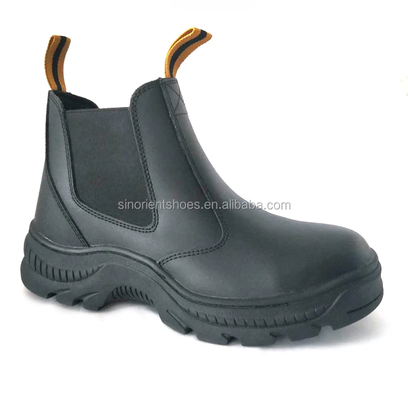 Slip Resistant Shoes Footwear,Sneakers Black Leather Steel Toe No Lace ...