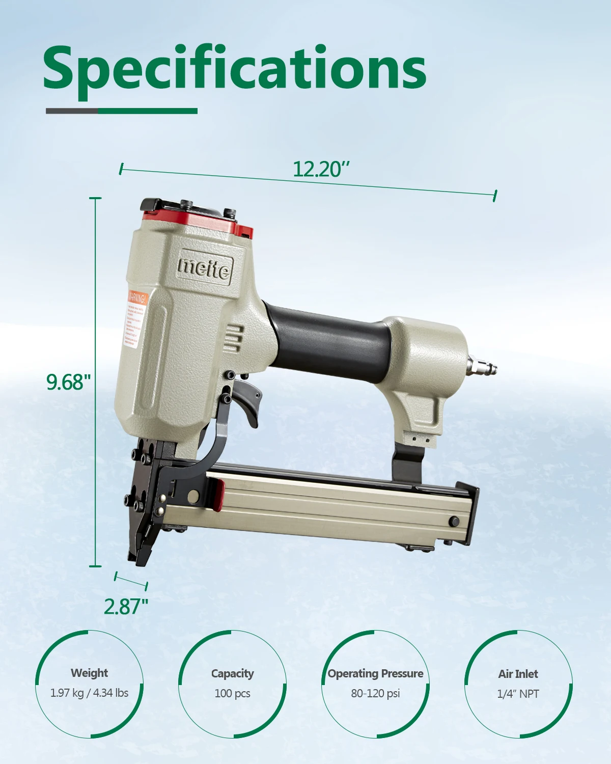 Meite 9240b Nail Gun Air Nail Gun Air 18ga Medium Wire Stapler Heavy ...