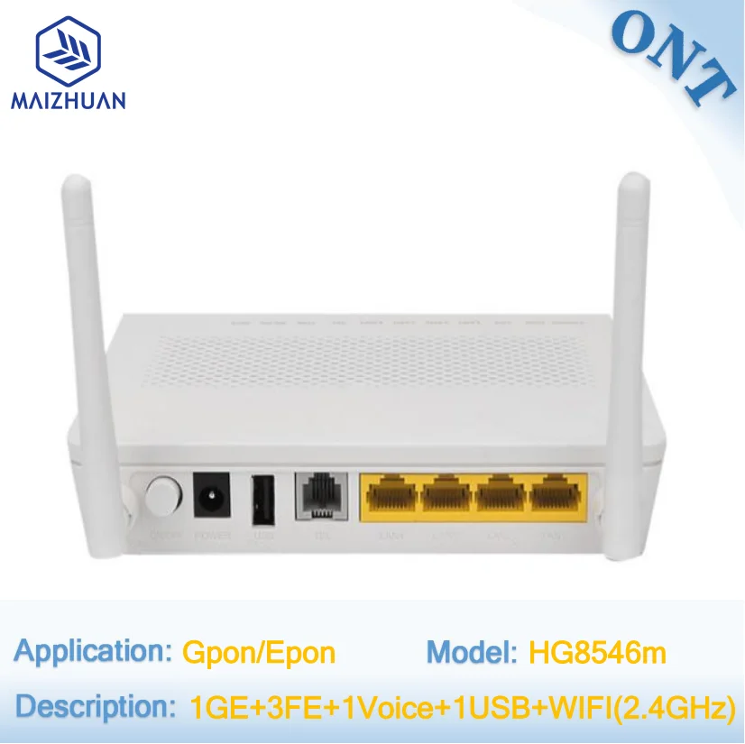 Hg 8546m Módem Ftth 1ge + 3fe + 1pot + 2,4g Wifi Externa Gpon Onu ...