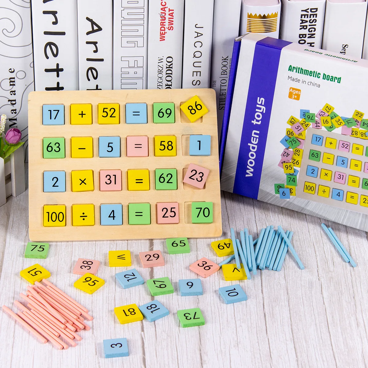 Hundred Board Montessori 1-100 Consecutive Numbers Wooden Toy Counting ...