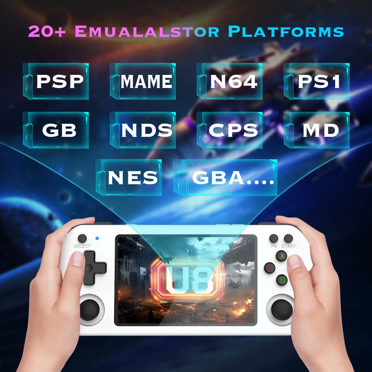 U8 Handheld Game Console - 64GB Memory, Wi-Fi, Retro Games