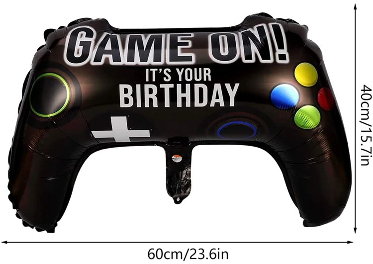 Video Game Party Balloons Self-Sealing Black Game Pad Shaped Game ...