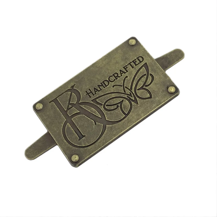 Custom Engraved Logos Metal Brand Plates for Handbags