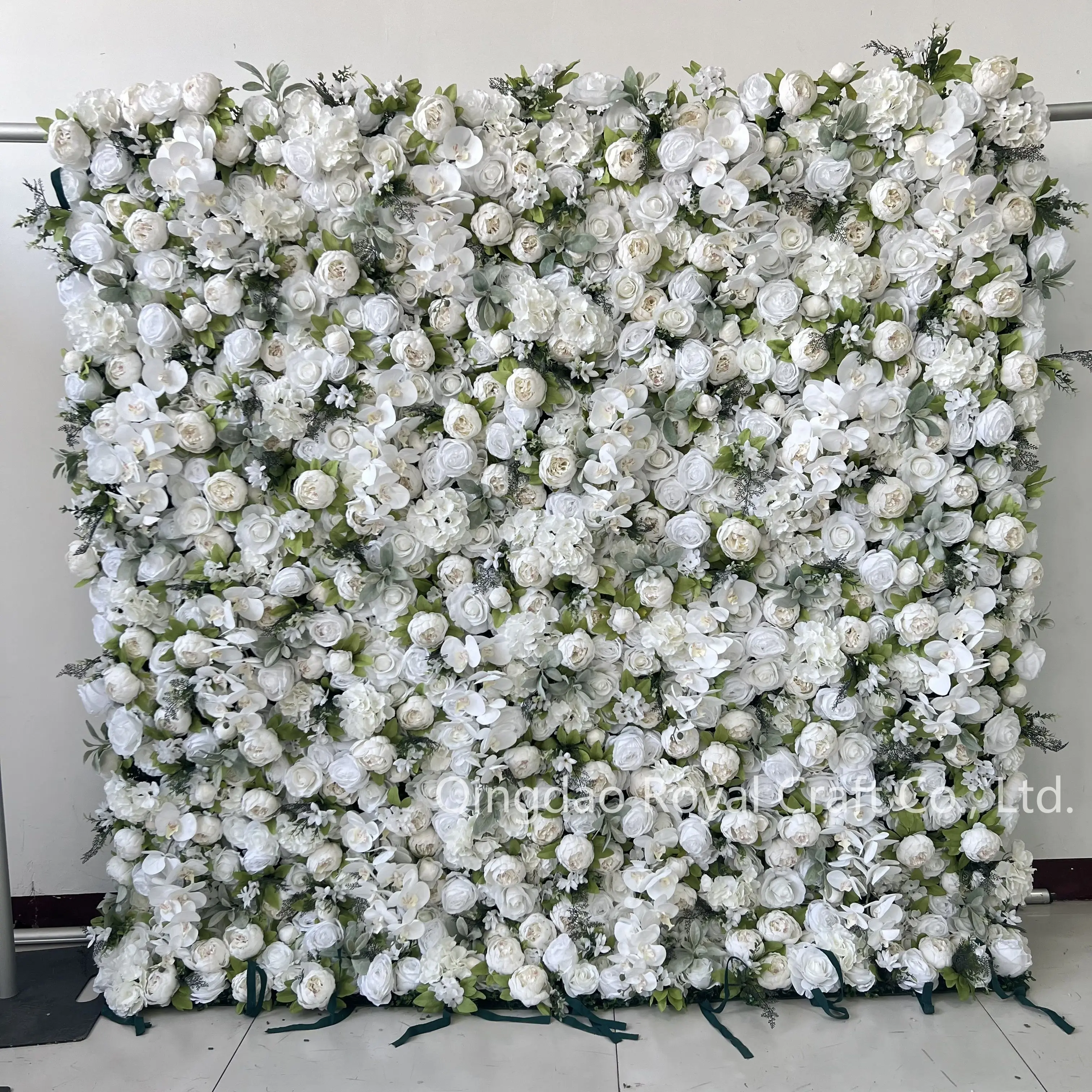Custom Wedding Decor Flower Wall Artificial White Rose Floral Panel ...