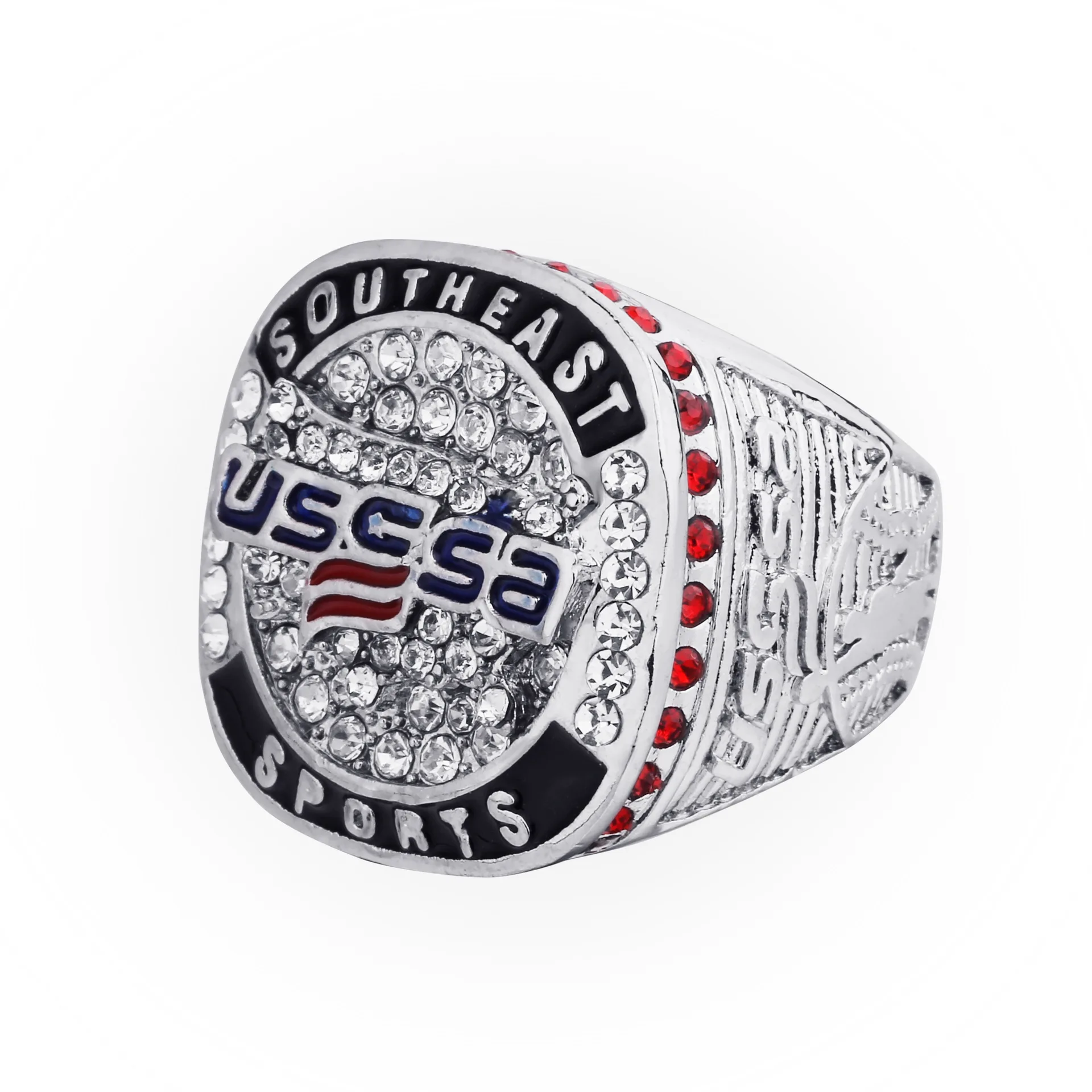 Silver Tone Custom Cheap Large Sports Ring Usssa Champion Men's Ring ...