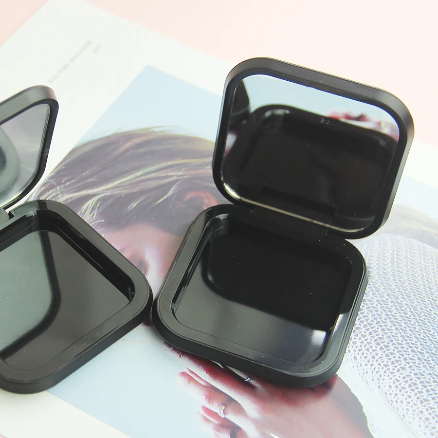 Black Empty Plastic Makeup Cosmetic Box Packaging Pressed Container ...