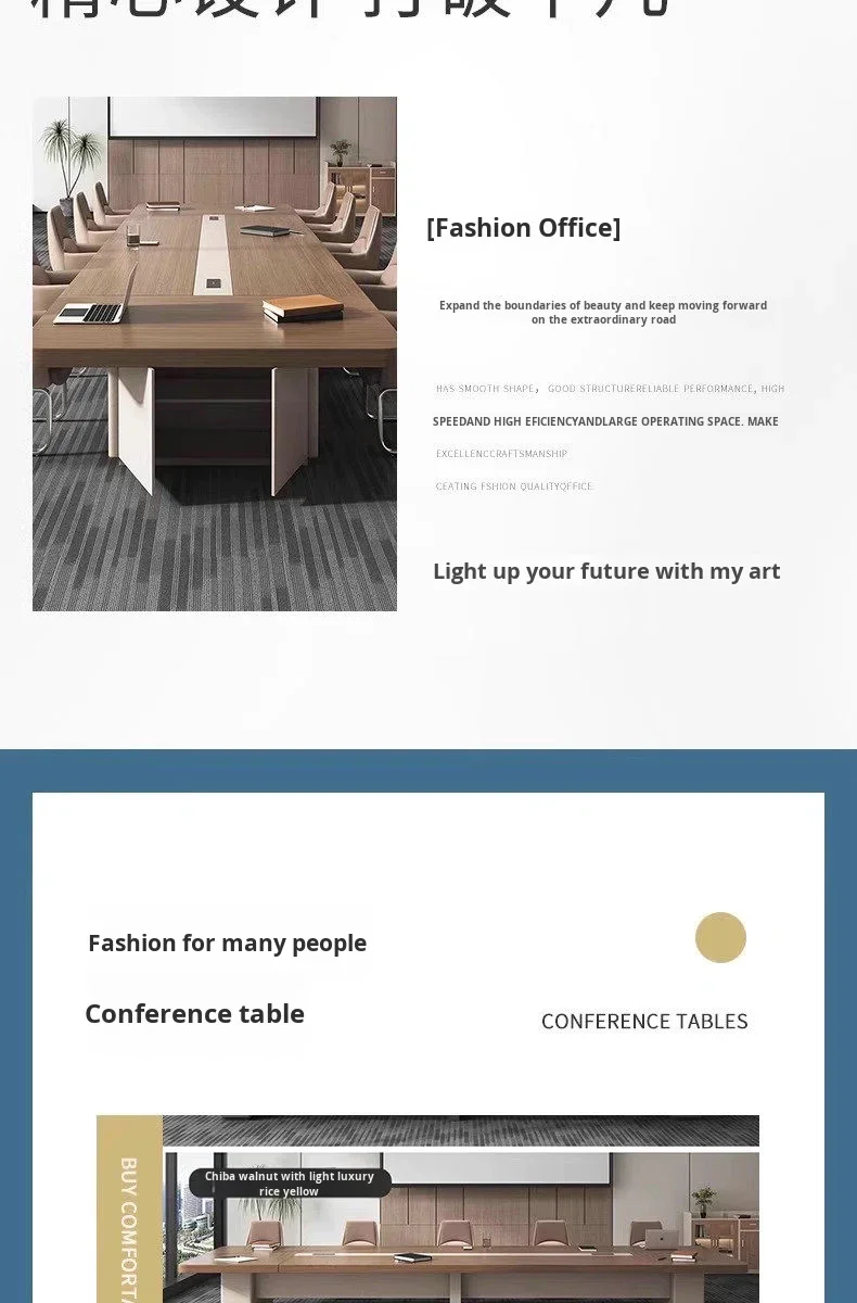Modern Bamboo Conference Table Long Table Large Meeting Room Chair ...