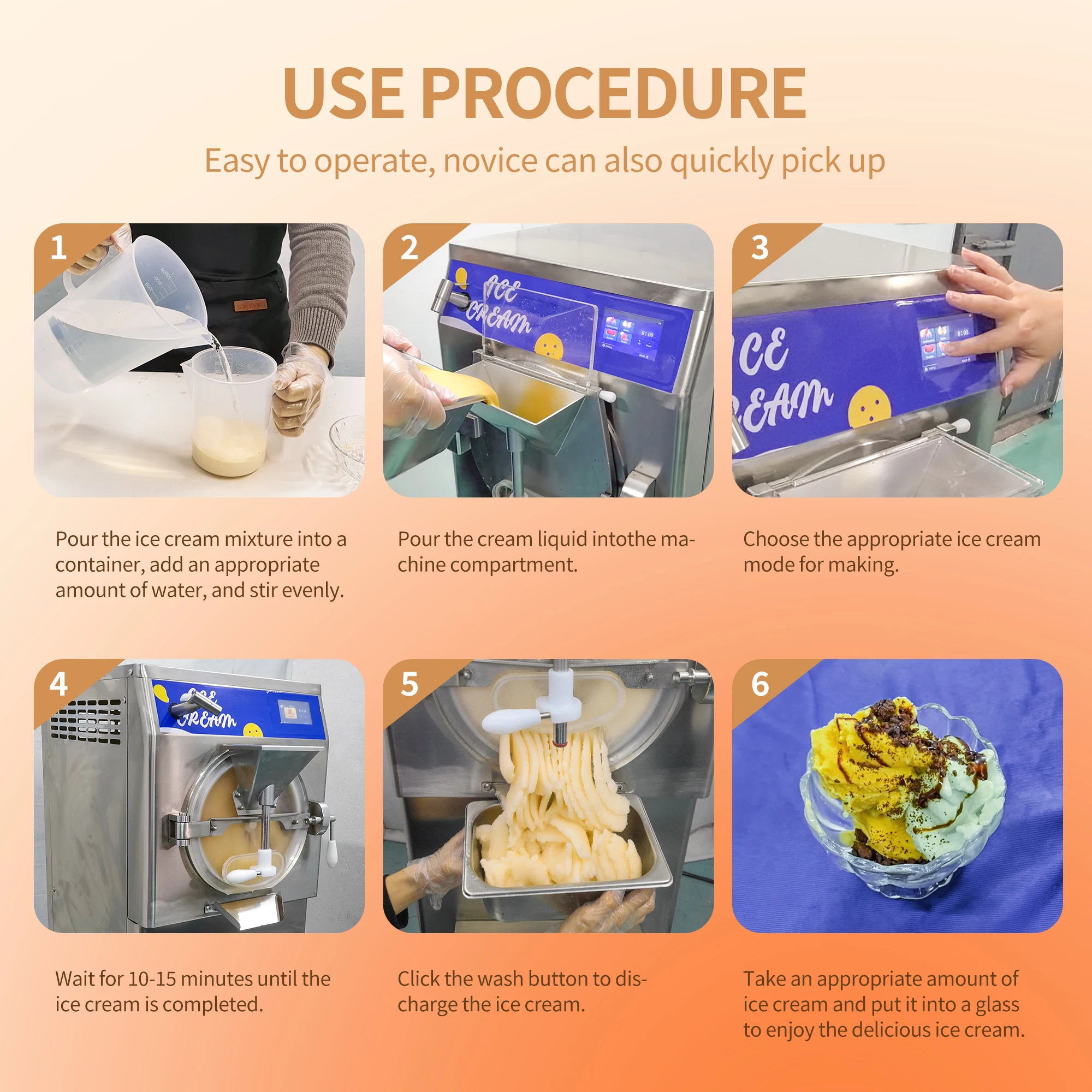 Commercial Snack Machine Ice Cream Evaporator Italian Hard Ice Cream ...