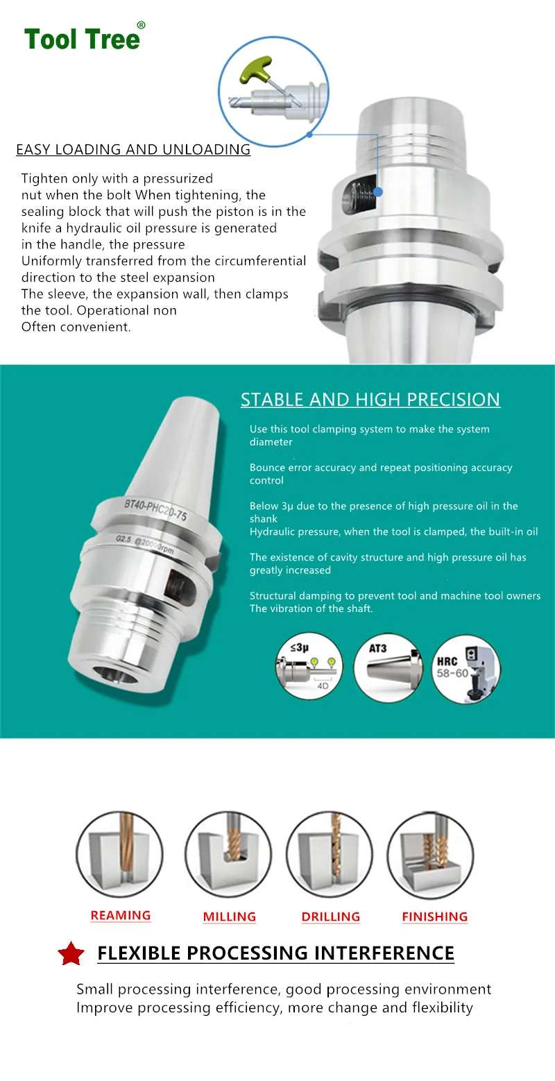 MAS403 High Precision BT30 BT40 BT50 PHC20 PHC25 PHC32 Hydraulic Tool ...