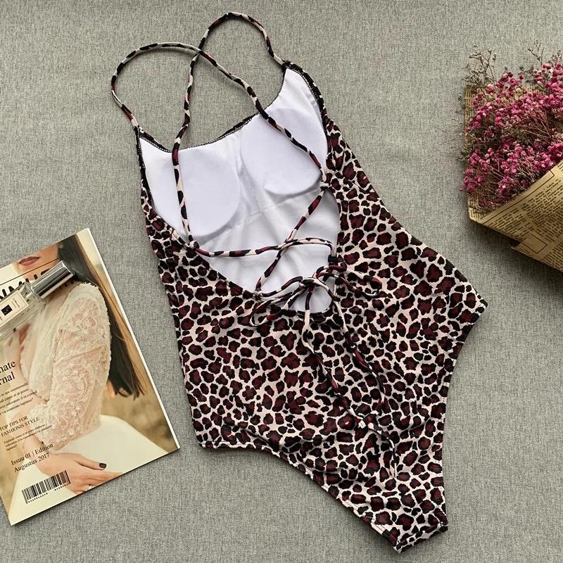 New Style Woman Sexy Leopard Printed One Piece Swimwear Buy Printed One Piece Swimwearleopard