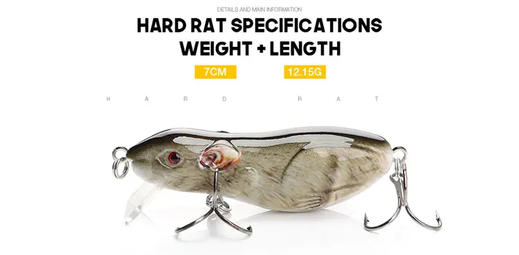 Topwater Mice Rat Mouse Fishing Lures - Bass Bait Crankbait