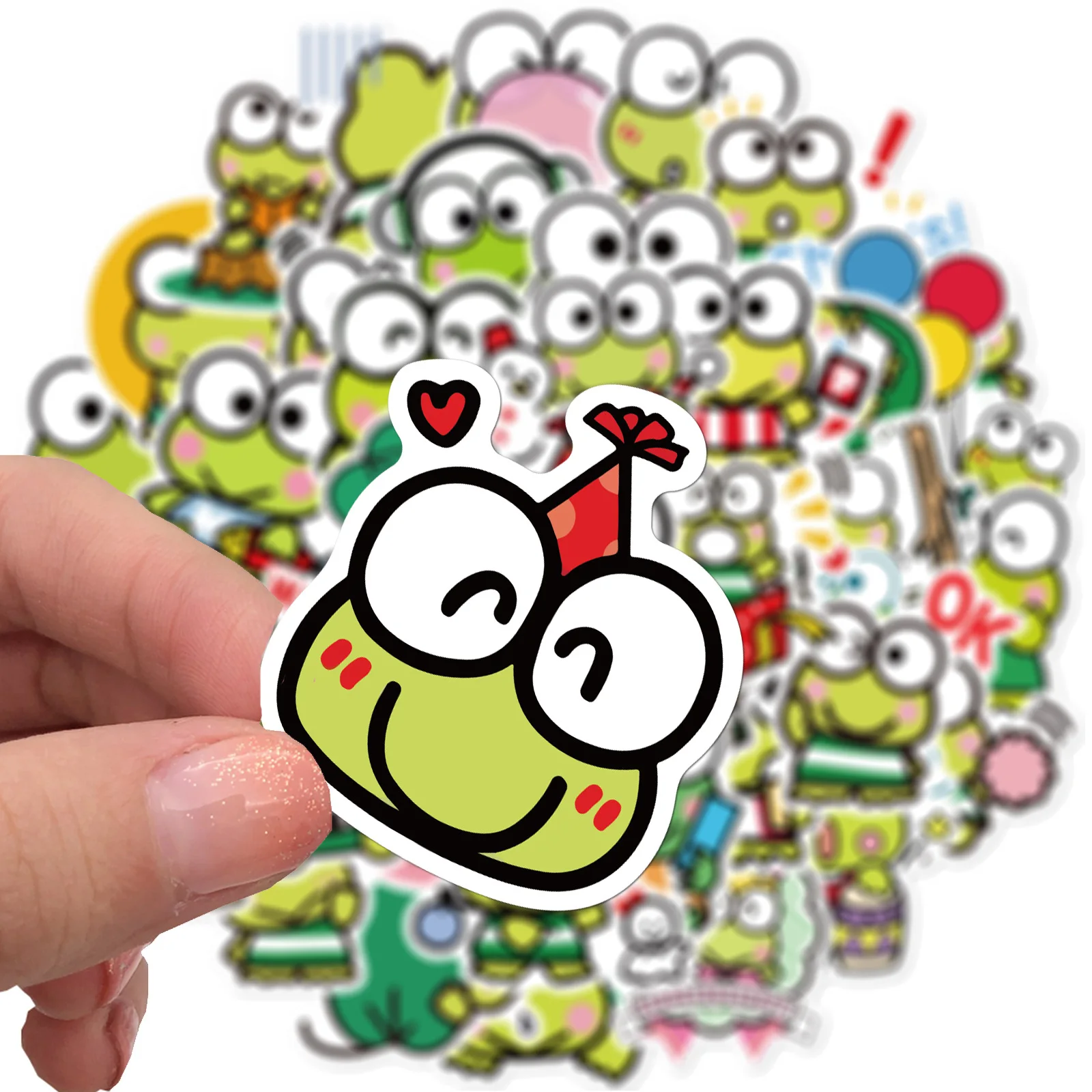 50pcs Cute Kero Kero Keroppi Sticker For Kids Gift Notebook Luggage ...