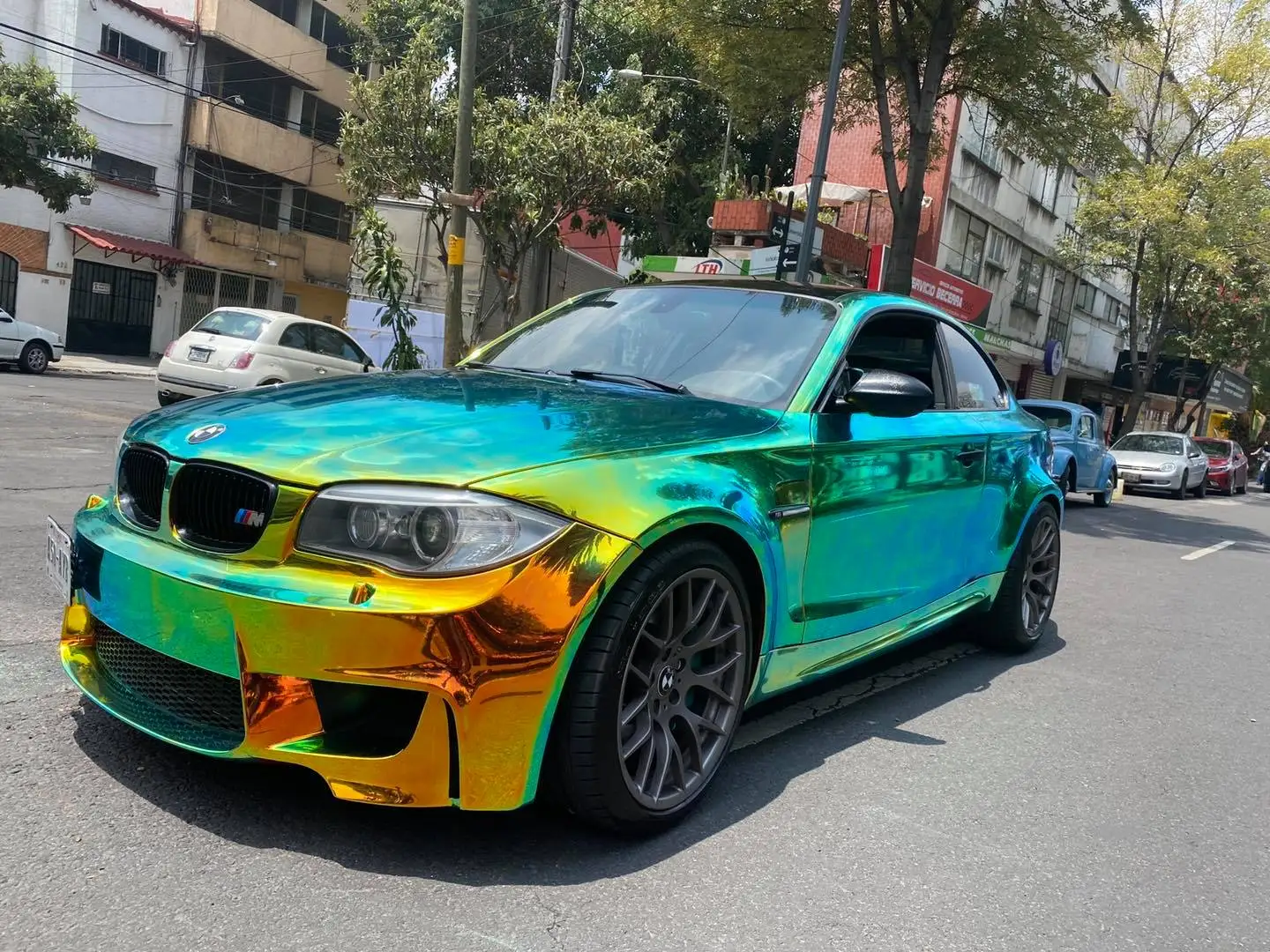 Película autoadhesiva de Color azul, láser cromado, Arco Iris, para ...