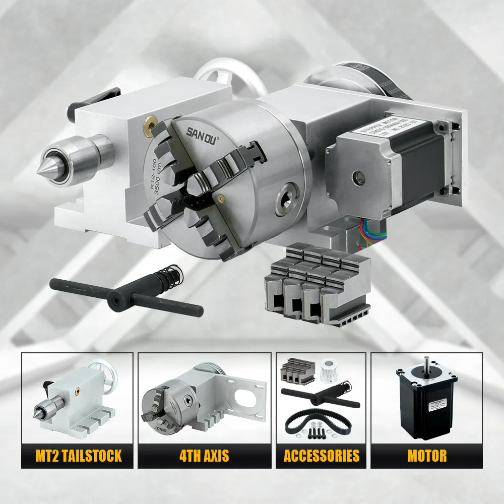 4th Indexing Dividing Head with Nema 23 Stepper Motor