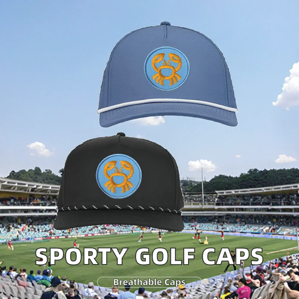 Custom 5-Panel Sporty Golf Baseball Caps Fashionable 100% Polyester for ...