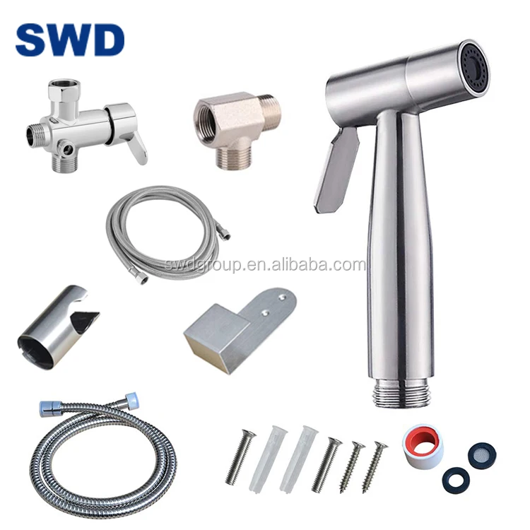 Sus304 Wall- Mounted Portable Shattaf Hot Cold Water Mixer Valve Bidet ...