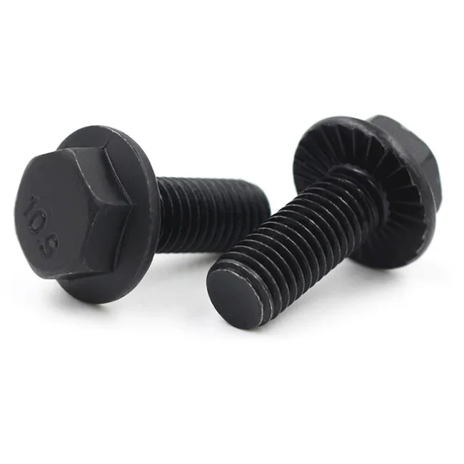 Din6921 Flange Bolt Factory Produces Carbon Steel Black High-strength 4 ...