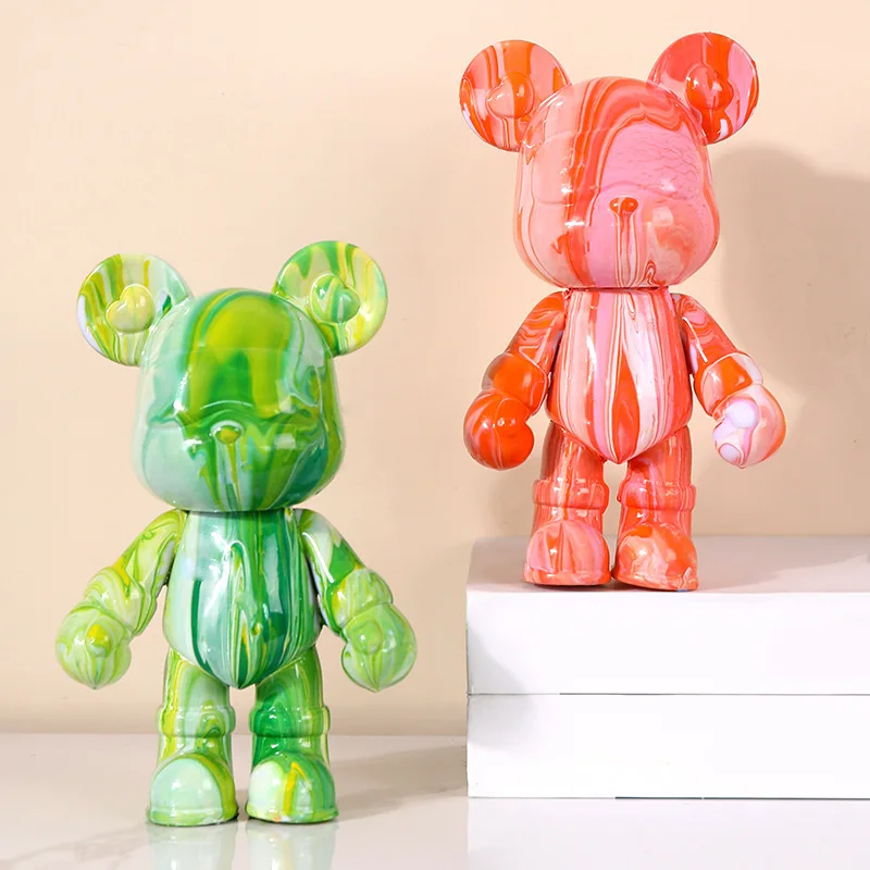 Creative Folk Art White Embryo Vinyl Fluid Bear Sculpture Kit DIY Folk ...