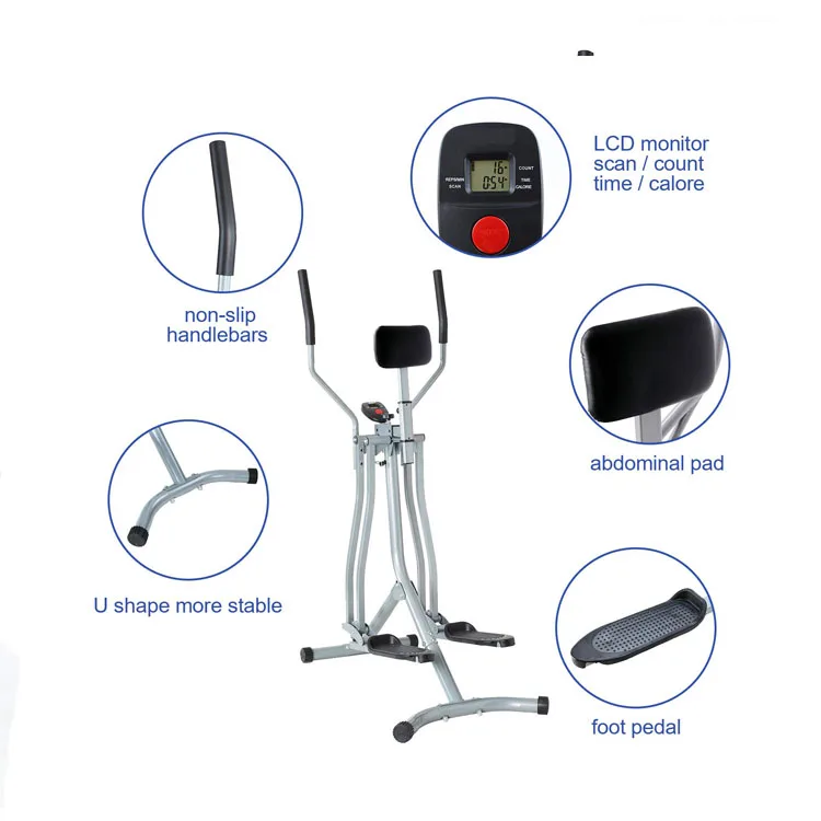 Indoor Foldable Fitness Air Walk Trainer Glider Stride Machine Cardio ...