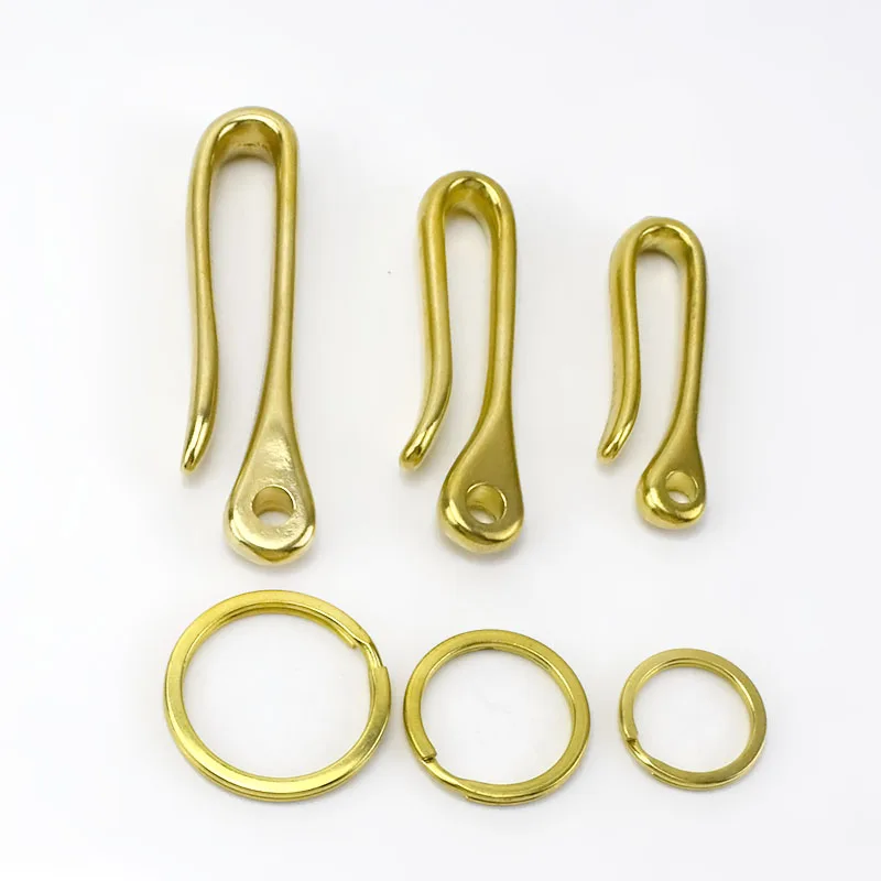 Meetee AP155 Solid Brass Hook with Key Ring - Luggage Accessories