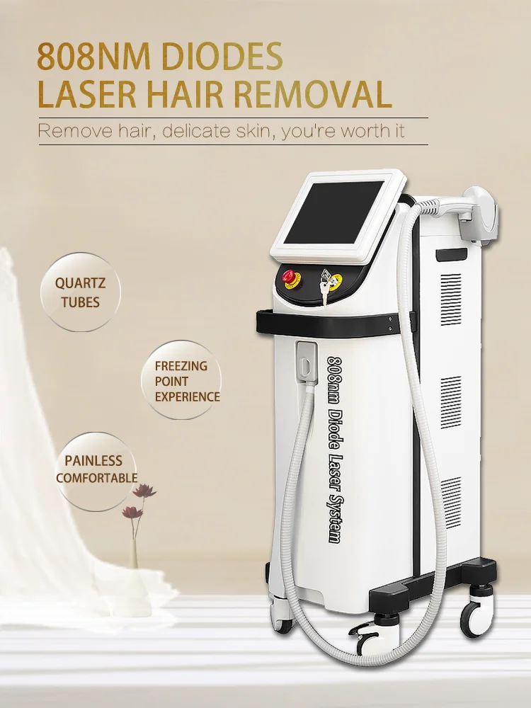 808 Semiconductor Diode Laser Hair Removal Machine Painless Permanent ...