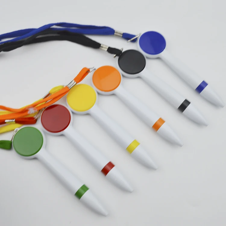 Click Pens Plastic Ball Sticky Notes Pen Strap Lanyard
