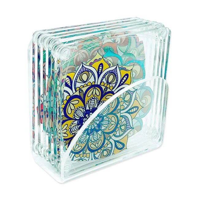 Customizable Clear Acrylic Coasters for Drinks Table Placemasts ...