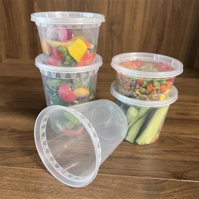 Plastic Disposable Food Storage Soup Containers Leakproof Sealed 20oz ...