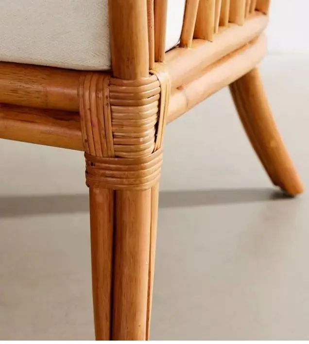 Luxury Mediterranean Natural Rattan Sofa for Living Room