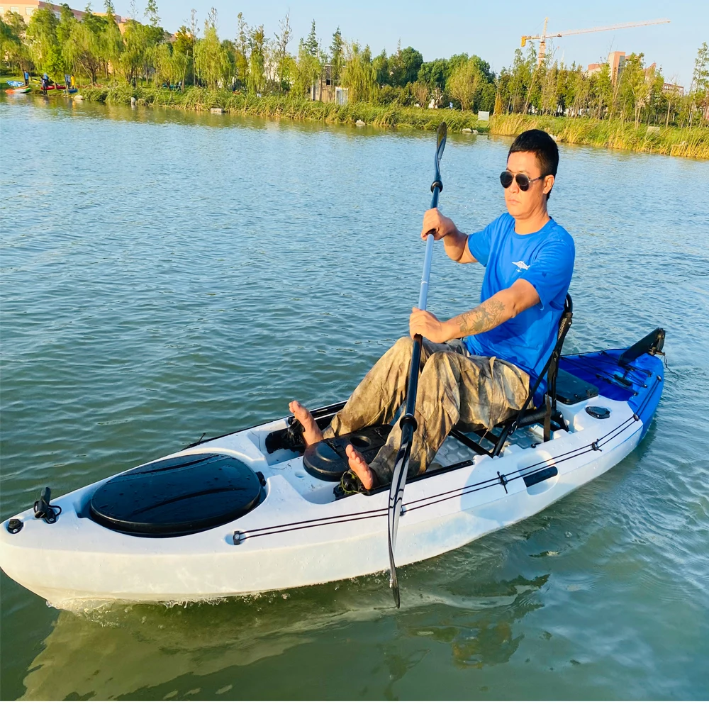 Waterplay Crafts Single Aluminum Seat Rudder Control Rowing Sea Boat ...