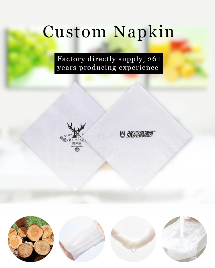1 Ply Fast Food Table Party Dinner Printed Paper Napkins For ...