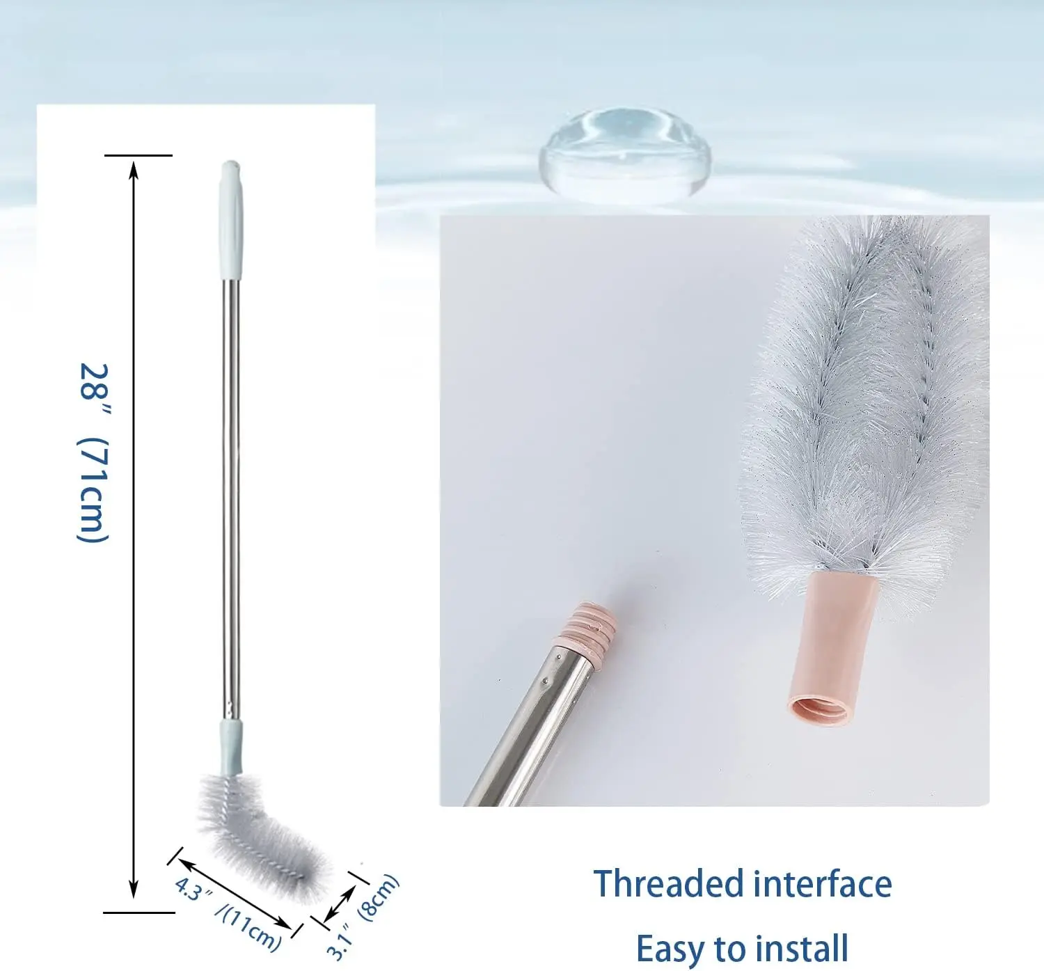 5 Gallon Bottle Brush Large Container Long Handle Purified Water Bucket ...