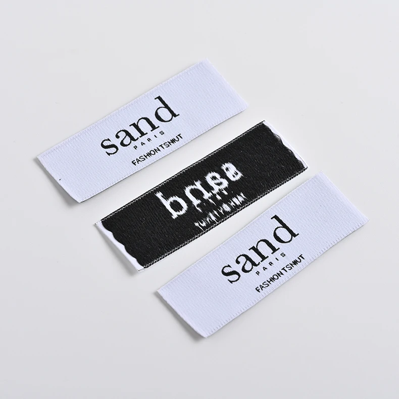 Custom Printed Brand Logo Clothes Labels Tags Woven Sewn In Garment ...