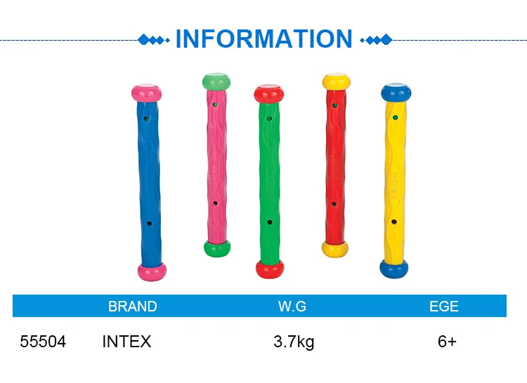 Intex 55504 Underwater Play Sticks Aquatic Underwater Swimming Diving ...