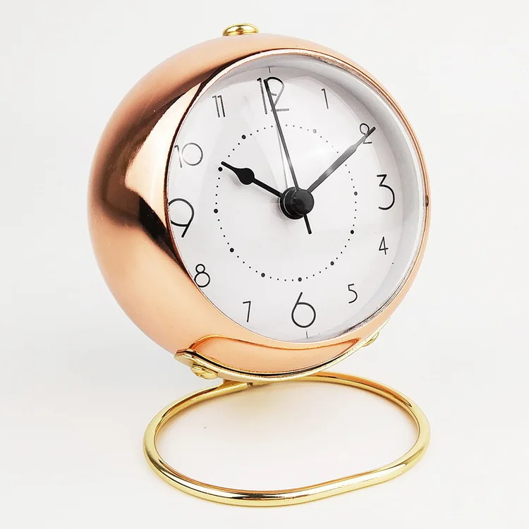 Rose Gold Tone Metal Alarm Clock Desktop Clock Bedside Clock - Buy ...