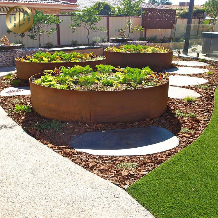 Outdoor Corten Steel Rusty Metal Garden Decoration Lawn Edging Border ...