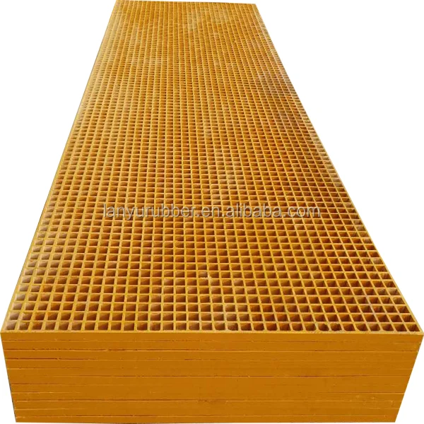50mm*50mm Mesh Size Plastic Grating Fiberglass FRP Panel